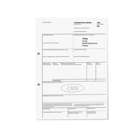 Kansainvälinen rahtikirja (CMR) 100 kpl